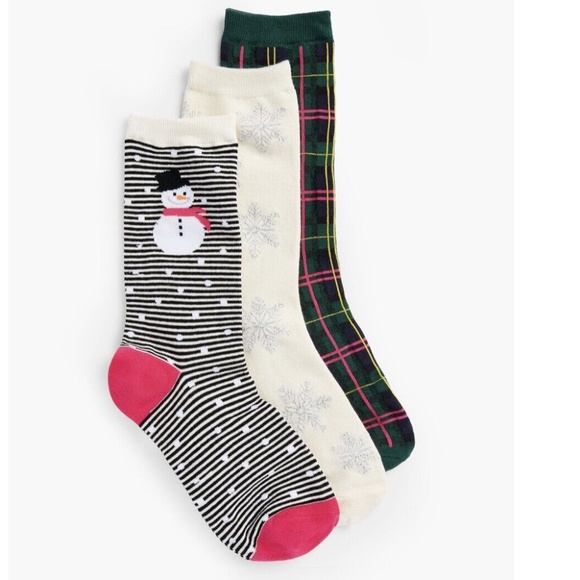 Talbots | Accessories | Nwt Talbots Women Snowman 3 In Pack Crew Socks ...